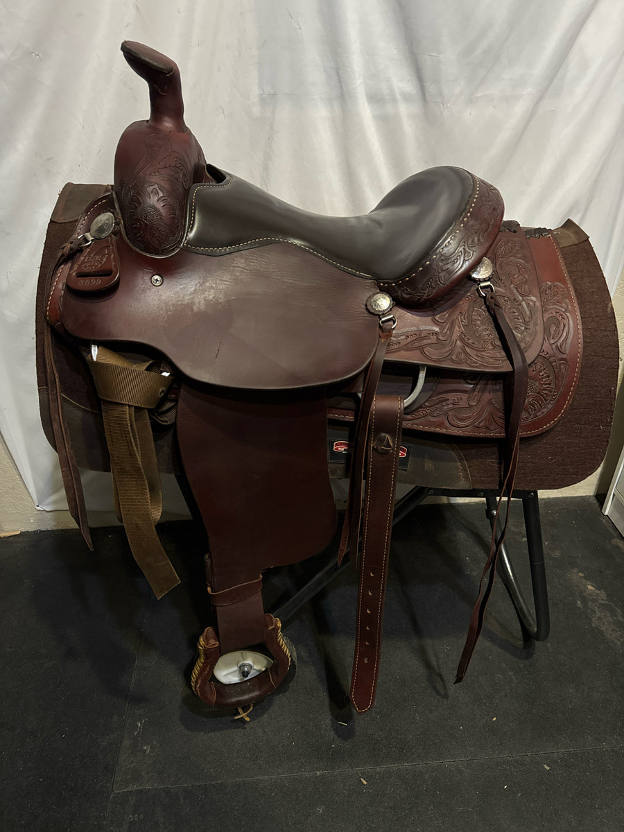 Simco Seat Size 15 Dark Oiled Leather 6 3/4" Floral Pleasure Saddle – Tack Solutions