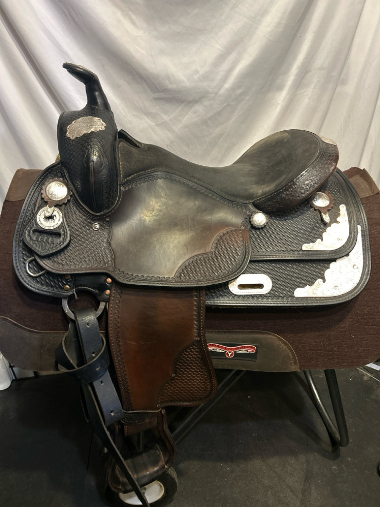National Bridle Show Seat Size 16.5" Dark Oiled Leather 7" Pleasure Sa – Tack Solutions