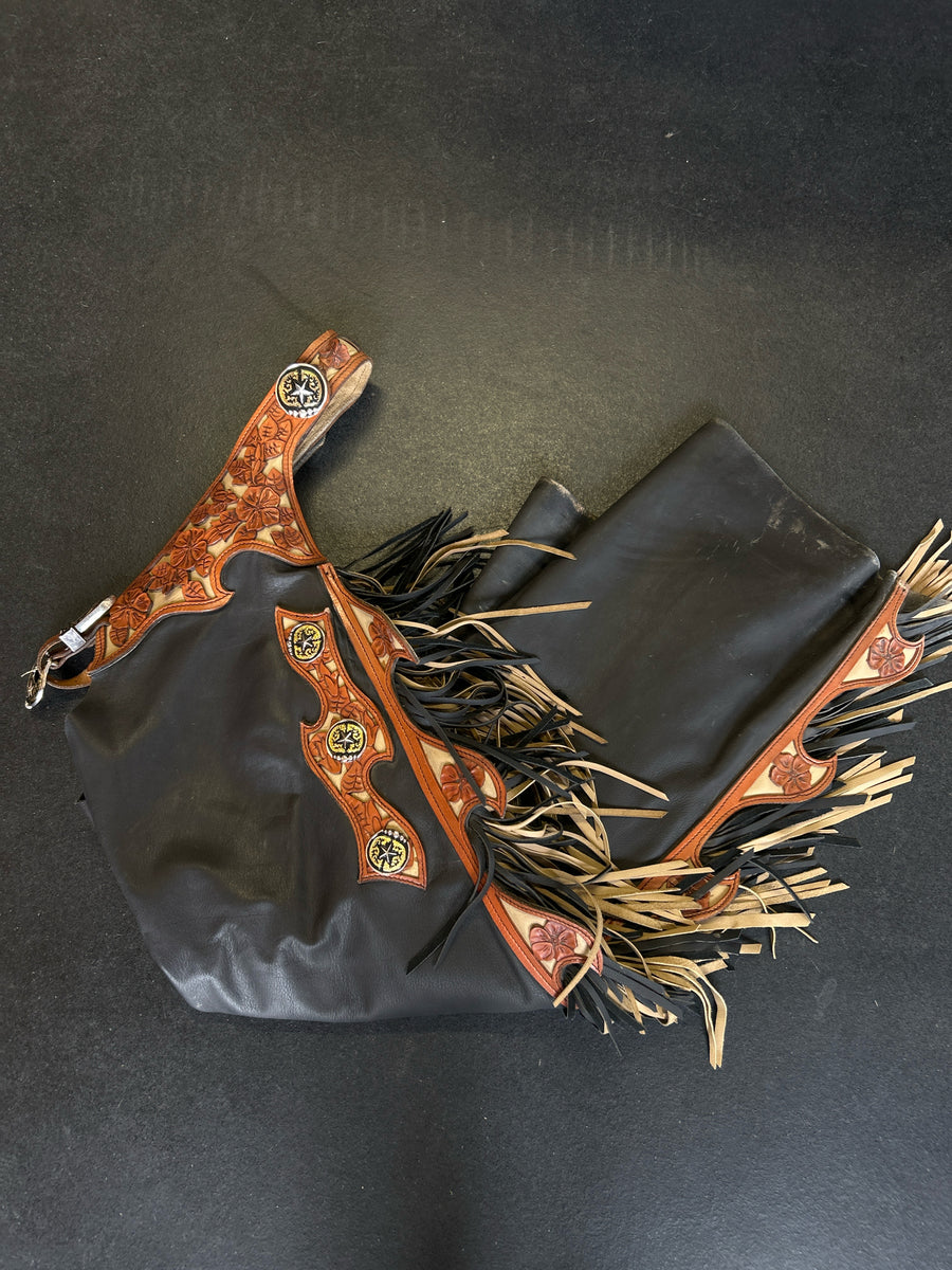No Brand Custom Leather USED Excellent Chaps - Cutting – Tack Solutions